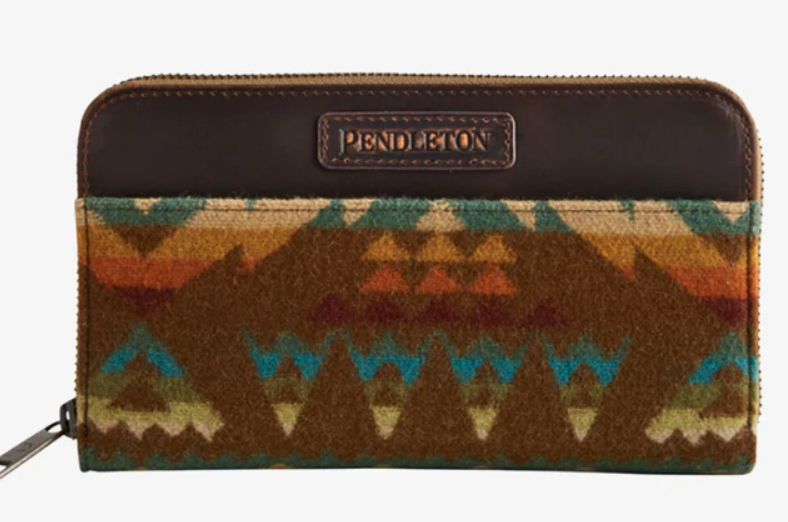 Pendleton Sunset Pass Brown Continental Zip Wallet – Wildfire Mercantile